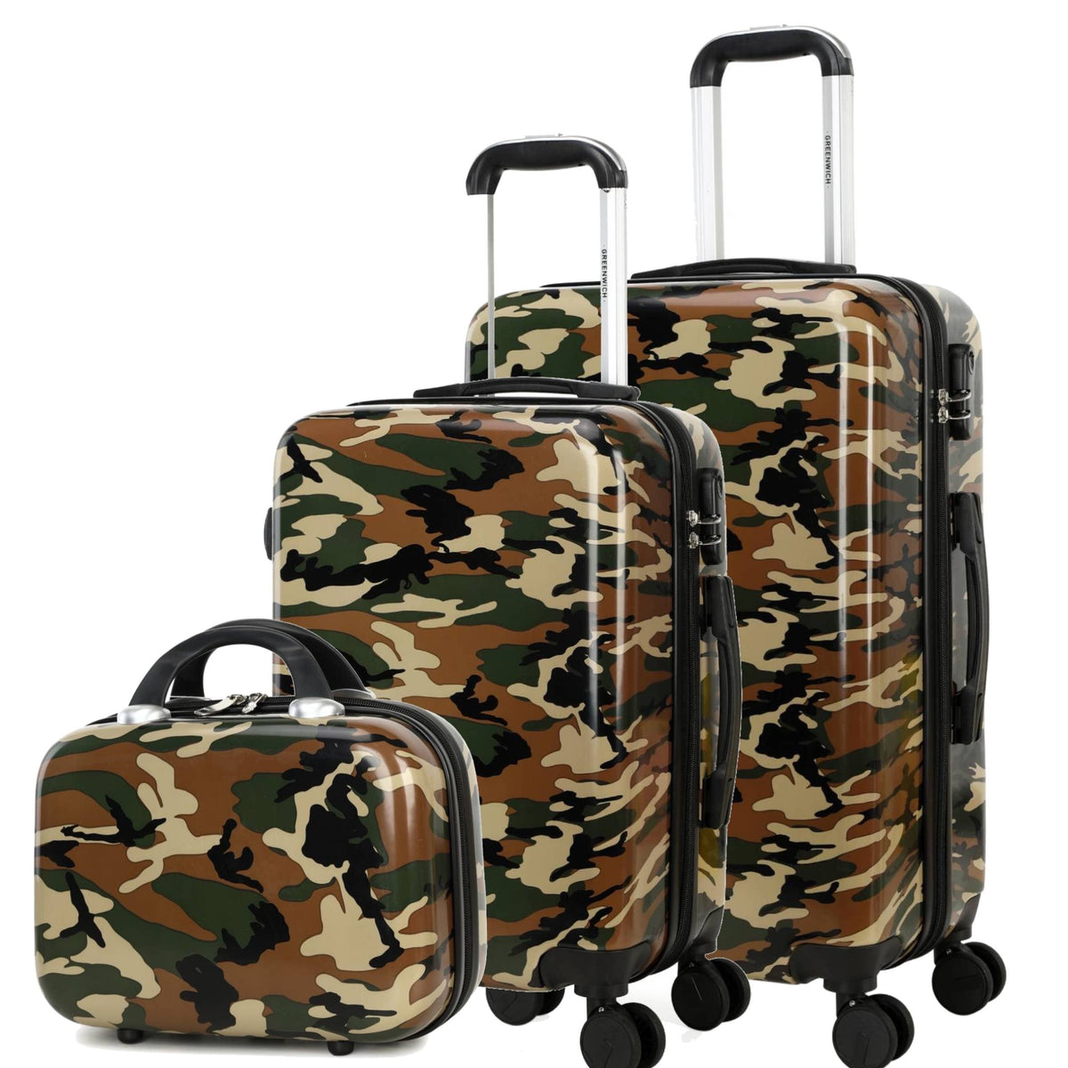 Game of two median suitcases + small + Neceser CAMOUFLAGE – Maletas ...
