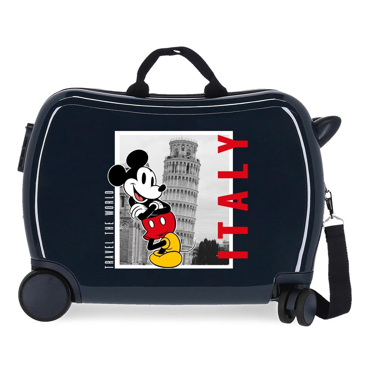 Children's suitcase Mickey Italy 2 white multidirectional wheels ...